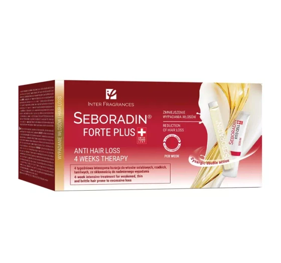 Seboradin Forte Plus anti hair loss intensywna kuracja 132ml (24 x 5,5ml) + 24g (4 x 6g) - eZebra.pl