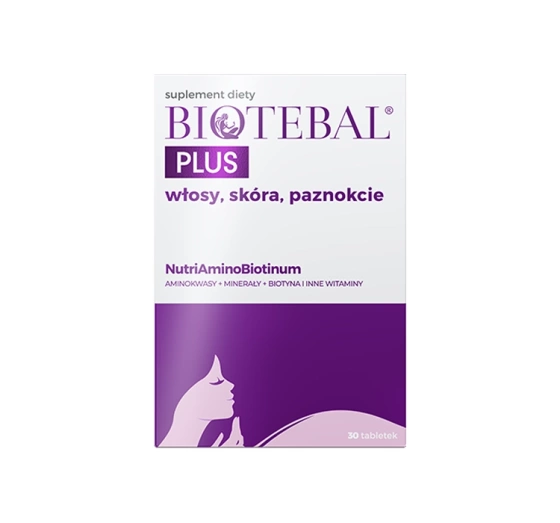 Biotebal Plus włosy skóra paznokcie suplement diety 30 tabletek - eZebra.pl