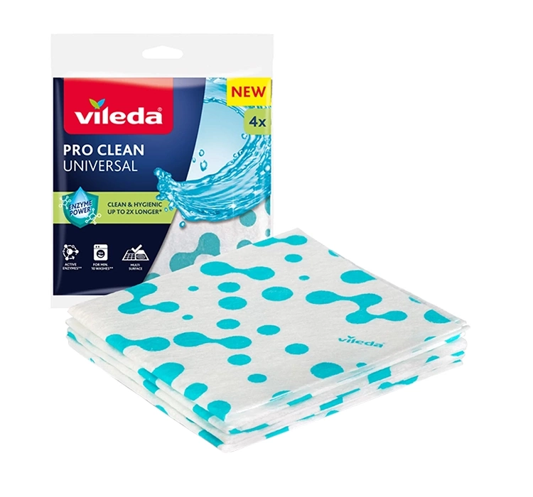 Ściereczka uniwersalna z enzymami Vileda Pro Clean 4 sztuk - eZebra.pl
